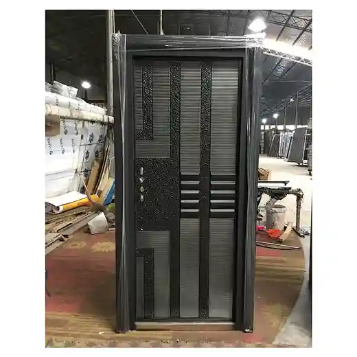 Modern Gray Exterior Double Metal Security Doors for Business